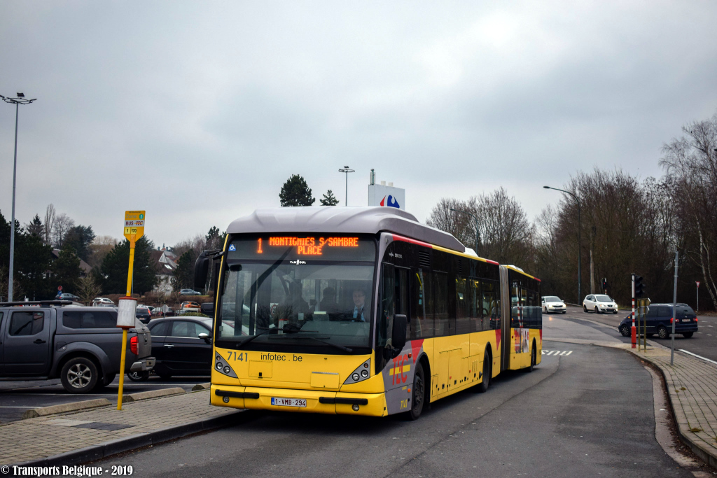 Charleroi, Van Hool New AG300 # 7141 — Photo — BUSPHOTO