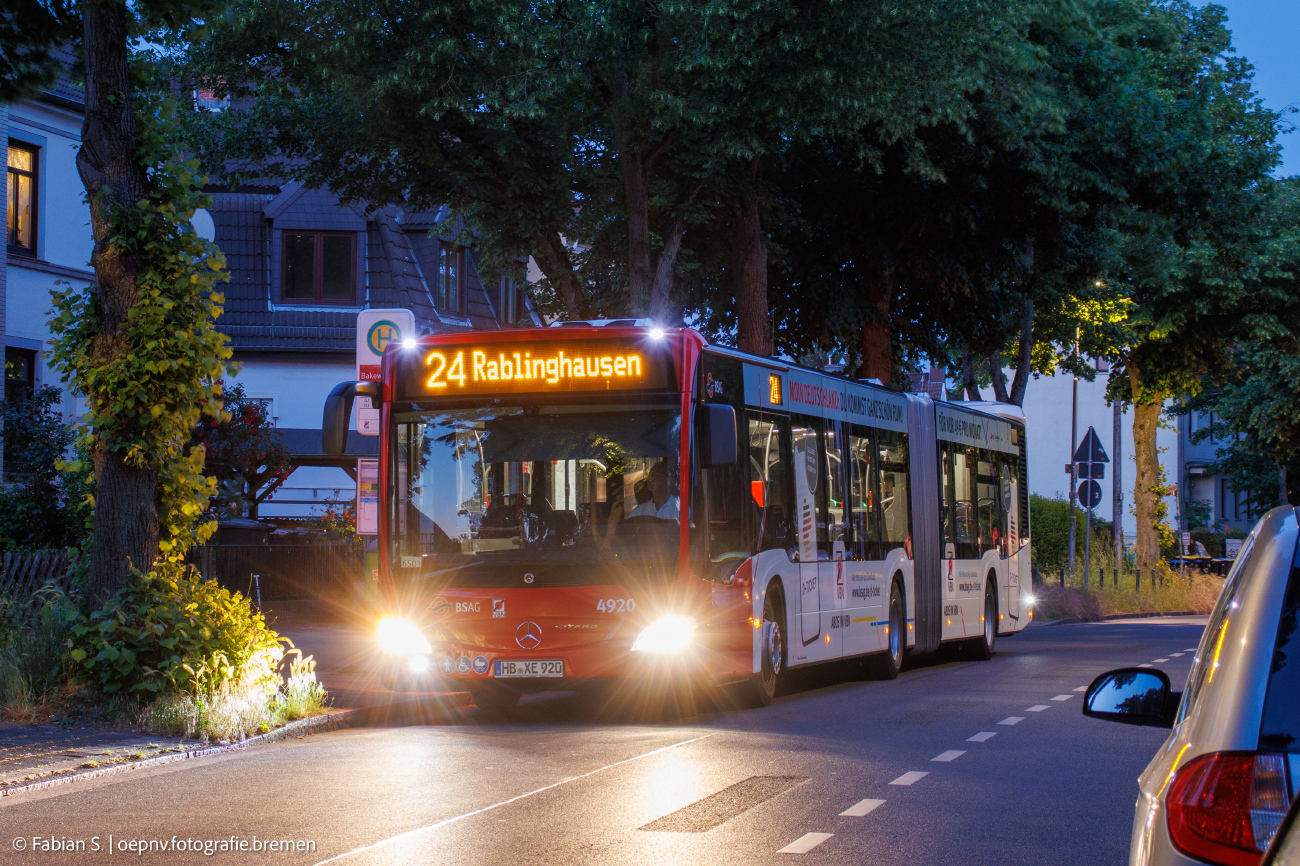Bremen, Mercedes-Benz Citaro C2 G Hybrid # 4920 — Photo — BUSPHOTO