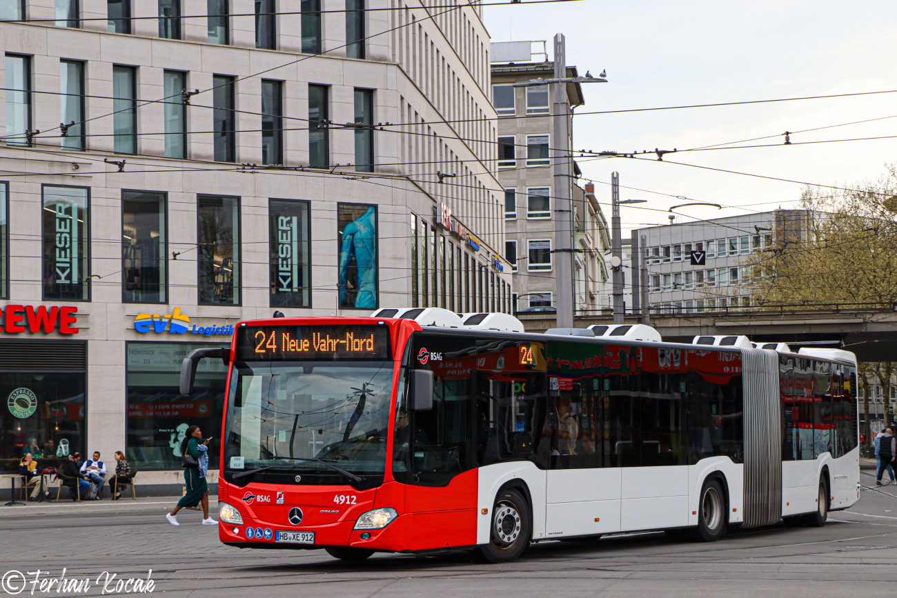 Bremen, Mercedes-Benz Citaro C2 G Hybrid # 4912 — Photo — BUSPHOTO