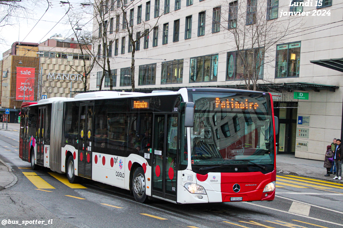 Fribourg, Mercedes-Benz Citaro C2 G # 552 — Photo — BUSPHOTO