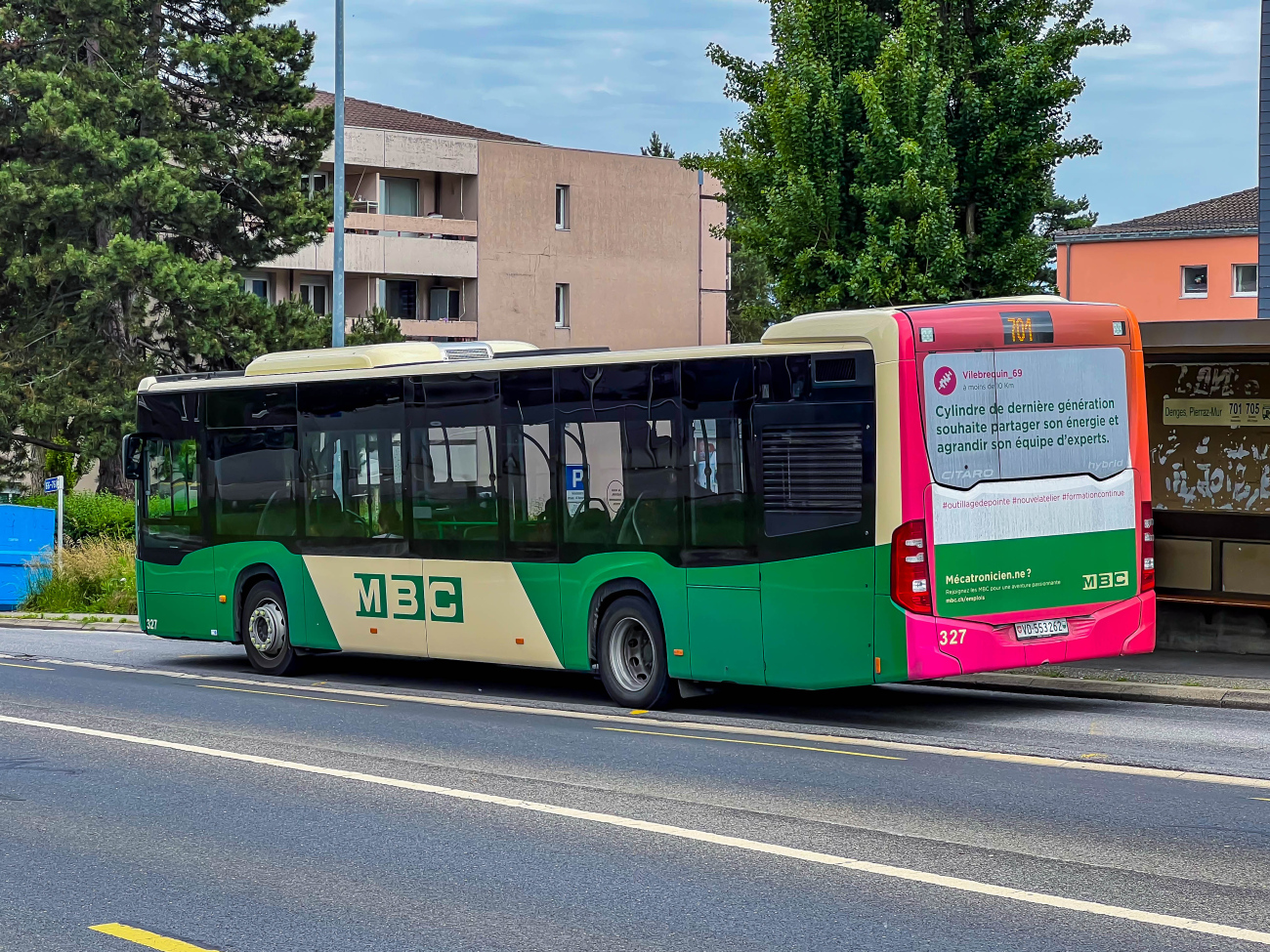 Lausanne, Mercedes-Benz Citaro C2 Hybrid # 327 — Photo — BUSPHOTO