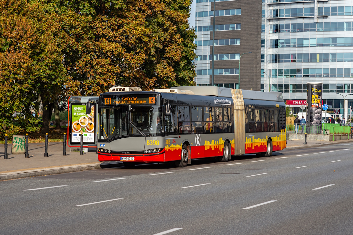 Warsaw, Solaris Urbino III 18 Hybrid # 8398 — Photo — BUSPHOTO